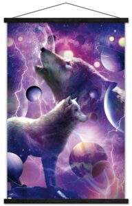 trends international james booker - space wolves howling wall poster with magnetic frame