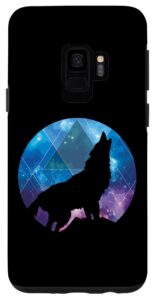 galaxy s9 wolf galaxy space cosmic howling wolves wolf lover gift case