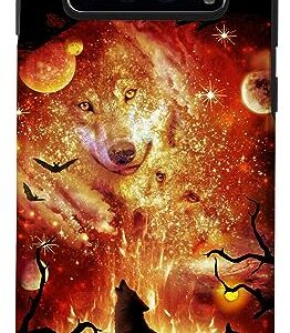 Galaxy S10 Halloween Wolf, Howling Wolves Family, Space Moon Case