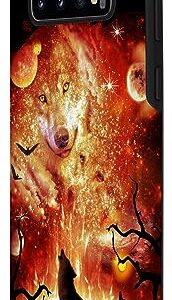 Galaxy S10 Halloween Wolf, Howling Wolves Family, Space Moon Case