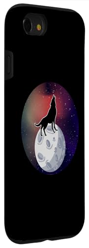 iPhone SE (2020) / 7 / 8 Cosmic Wolf Howling Moon Space Arctic Wolves Watercolor Case