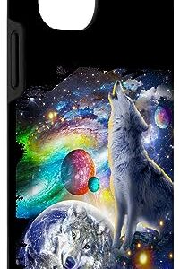 iPhone 12/12 Pro Cosmic Space Wolf, Wolves Family Howling, Reflections Case