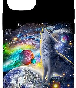 iPhone 12/12 Pro Cosmic Space Wolf, Wolves Family Howling, Reflections Case