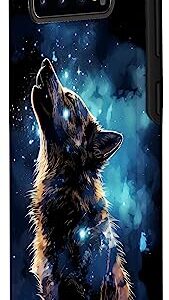 Galaxy S10+ Howling Wolf Space Galaxy Stars Wolves Animal Case