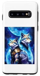 galaxy s10 cosmic wolves, sci fi wolf, space, animals case