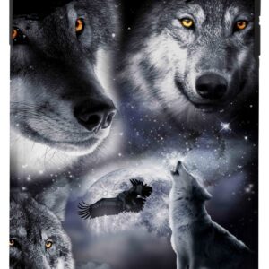 iPhone XS Max Space Wolves 3 Three Snow Wolf Howling At Moon Case