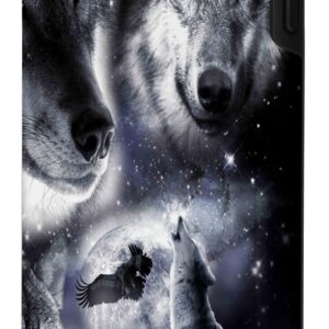 iPhone XS Max Space Wolves 3 Three Snow Wolf Howling At Moon Case