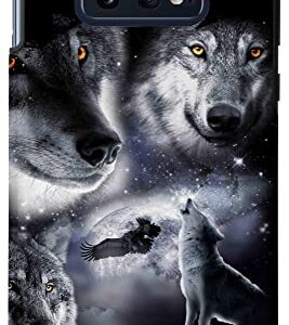 Galaxy S10e Space Wolves 3 Three Snow Wolf Howling At Moon Case