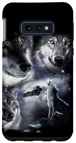 Galaxy S10e Space Wolves 3 Three Snow Wolf Howling At Moon Case