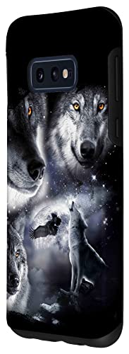 Galaxy S10e Space Wolves 3 Three Snow Wolf Howling At Moon Case