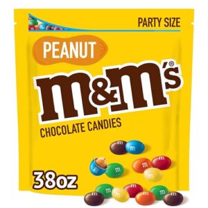 m&m's milk chocolate candies, milk chocolate and peanuts, 38 oz bag