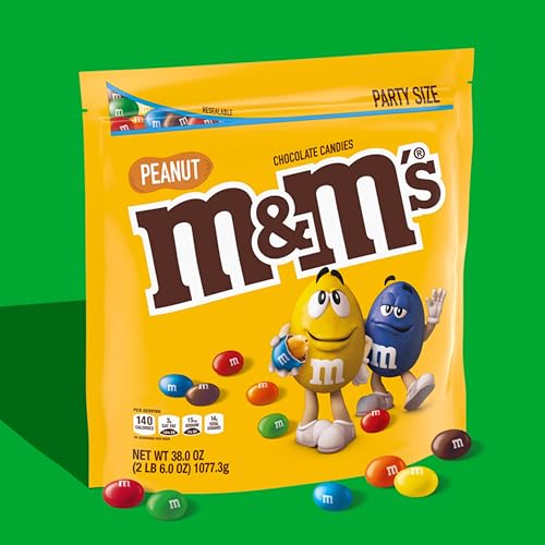 M&M'S Milk Chocolate Candies, Milk Chocolate And Peanuts, 38 Oz Bag