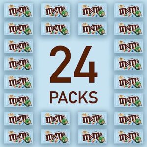 M&M'S Crunchy Cookie Milk Chocolate Candy, Singles Size, 1.35 Ounces, 24-Count Box