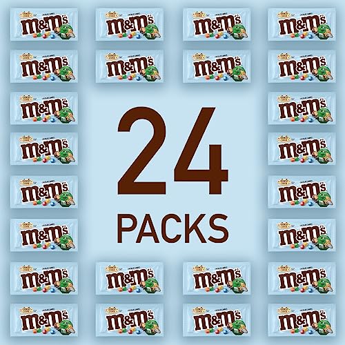 M&M'S Crunchy Cookie Milk Chocolate Candy, Singles Size, 1.35 Ounces, 24-Count Box