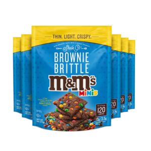 brownie brittle sheila g's m&m sweet chocolate crispy snack-rich brownie taste with a cookie crunch- 4 oz bag,(pack of 6)