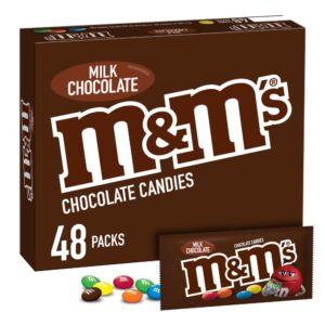 m&m's milk chocolate candy singles size 1.69-ounce pouch 48-count box