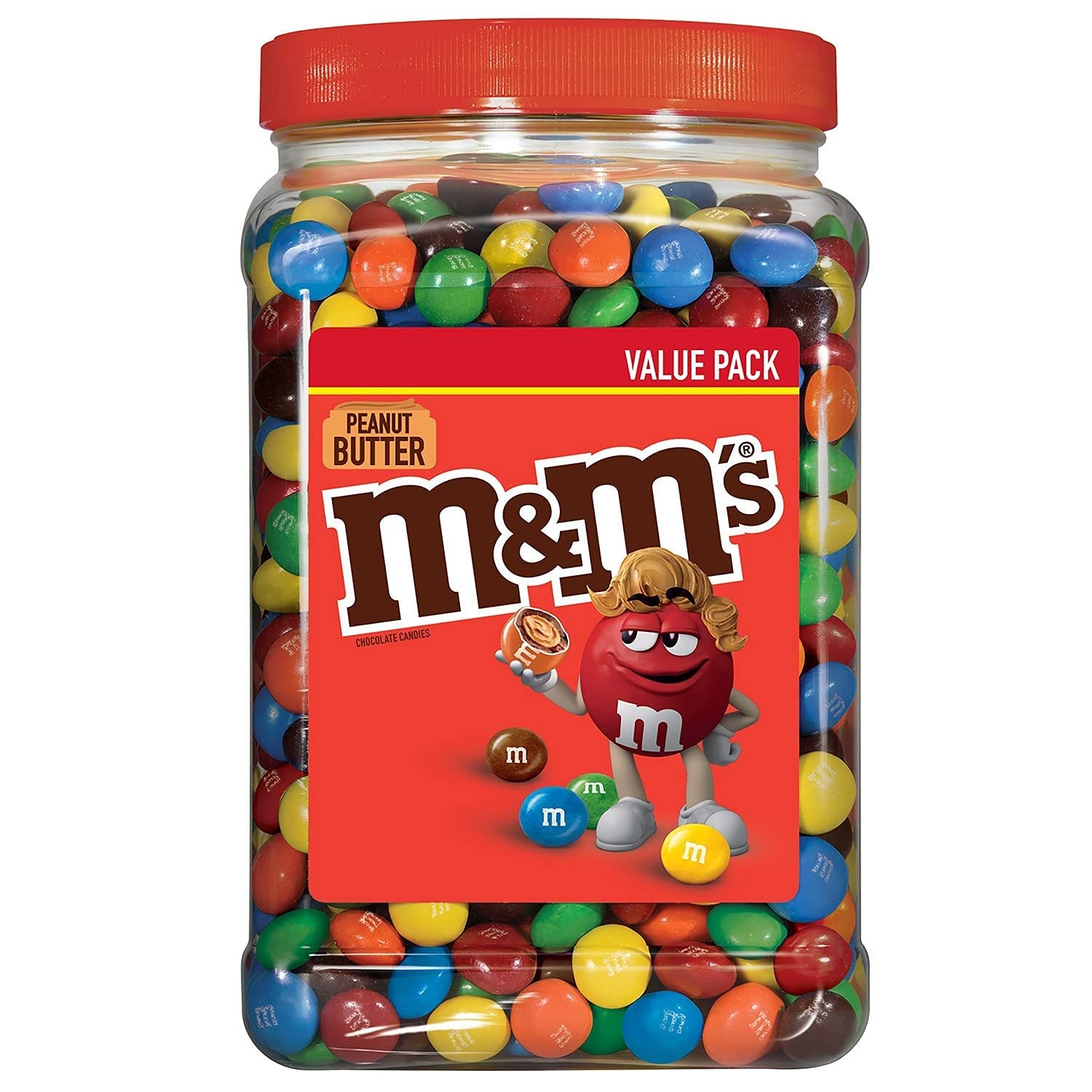 M&M'S Peanut Butter Chocolate Bulk Candy Jar | 55 oz. Each; 110 oz. Total (2 Pack)_AB