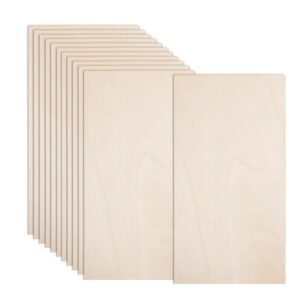 12 pack 22 x 12 x 1/16 inch-2 mm thick basswood sheets for crafts unfinished plywood sheet rectangular craft wood sheet boards for diy projects, architecture models, engraving, wood burning, staining