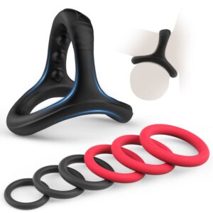 canrok silicone cock/penis rings set with 7 different sizes for erection enhancing, long lasting stronger strechy adult sex toys for men or couple