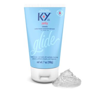 k-y jelly classic water-based personal lubricant, water based lube helps relieve discomfort, 7 fl oz