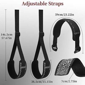 BDSM Sex Bondage Leg Straps Sex Rope, Adjustable Neck to Ankle/Thigh Cuff, Bed Restraints Set Sex Bondaged Restraints Set for SM Sex Game Play Sex Toys for Couples Women Adult