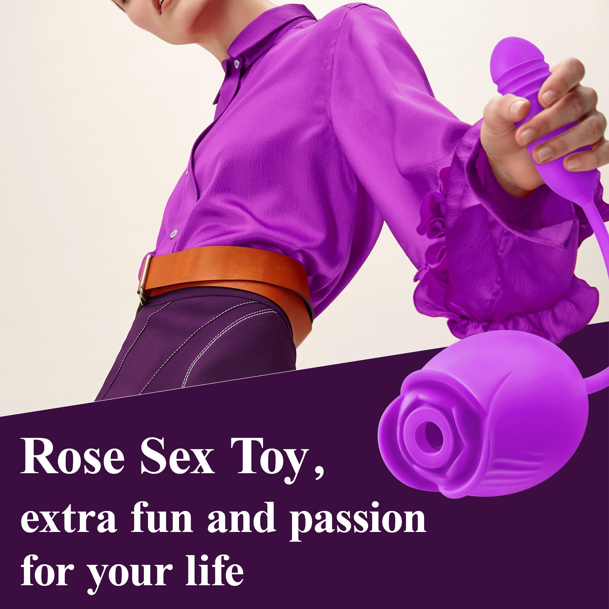 Vibrator Rose Sex Toy for Women – Upgraded Adult Toys Sex Toys for Women with 18 Sucking Vibrator Thrusting Dildo G Spot Vibrators Clitoral Nipple Stimulator, Adult Sex Toys Games for Couples Pleasure