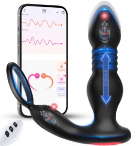 beisar prostate massager anal vibrator thrusting vibrating 7 modes with cock ring anal plug anal sex toys p spot massager male sex toys for men anal beads women and couples waterproof remote control