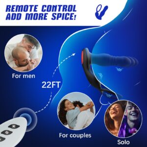 BEISAR Prostate Massager Anal Vibrator Thrusting Vibrating 7 Modes with Cock Ring Anal Plug Anal Sex Toys P Spot Massager Male Sex Toys for Men Anal Beads Women and Couples Waterproof Remote Control