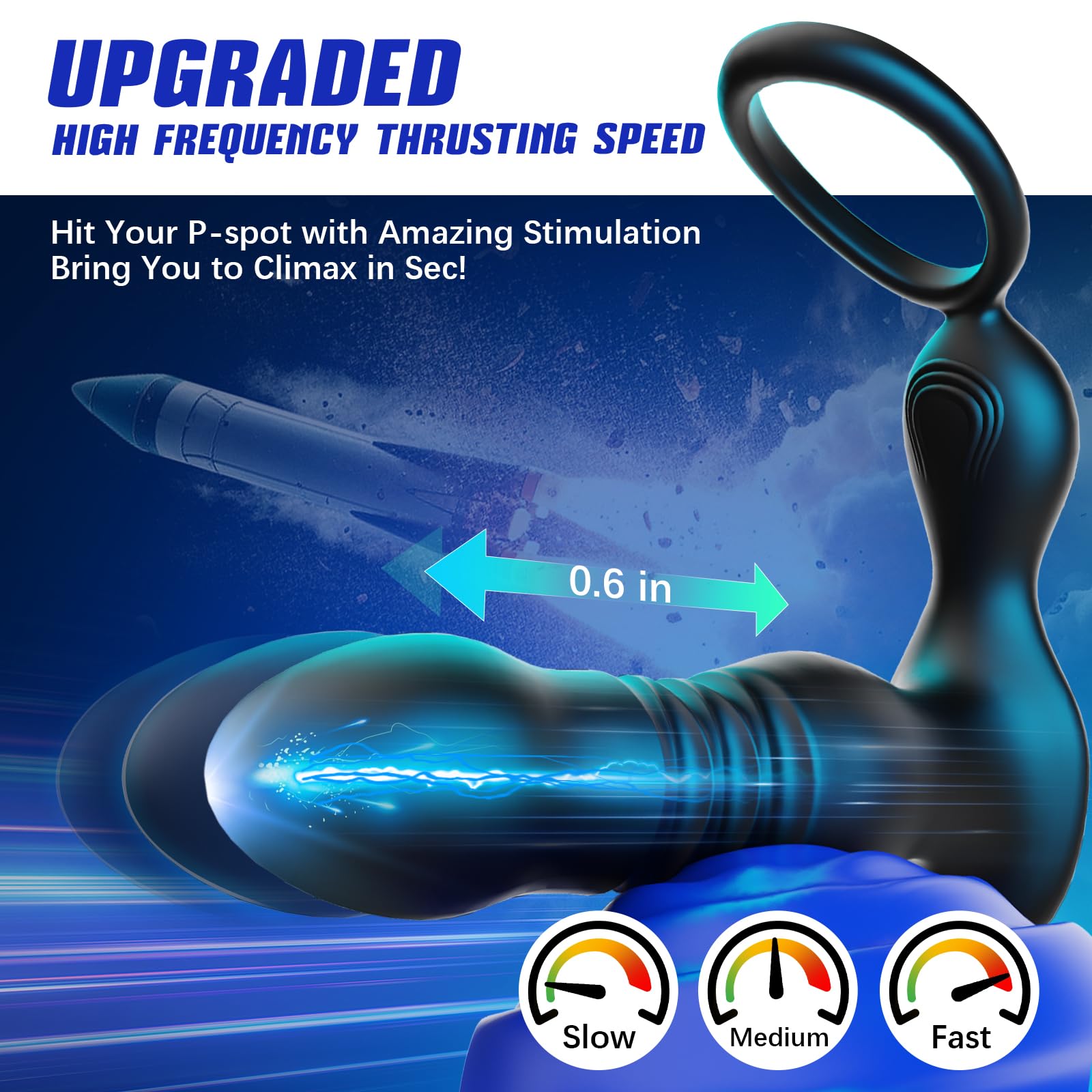 BEISAR Prostate Massager Anal Vibrator Thrusting Vibrating 7 Modes with Cock Ring Anal Plug Anal Sex Toys P Spot Massager Male Sex Toys for Men Anal Beads Women and Couples Waterproof Remote Control