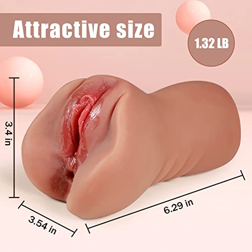 ENVONI Male Masturbators Adult Sex Toys with 3D Realistic Textured Pocket Pussy and Tight Anus Sex Stroker,Sex Doll Adult Sex Toy for Men,Men's Pocket Pussy Blowjob Stroker Anal Play