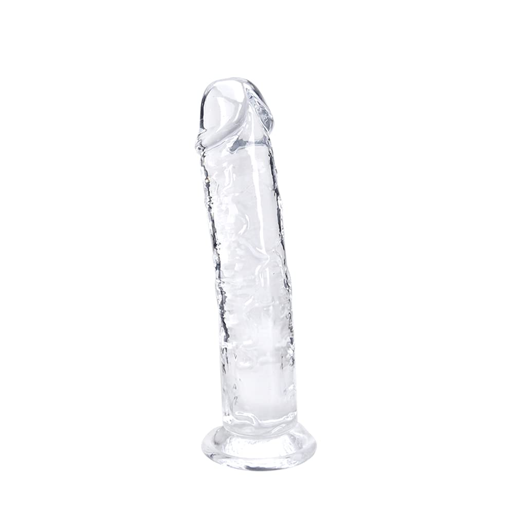 7 Inch Small Realistic Dildo, Soft Lifelike Beginner Sex Toy Thin Penis Clear with Strong Suction Cup for Womens/Men/Gay,Adult Life Like Sex Anal Cute Toys & Games