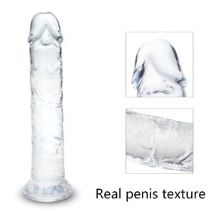 7 Inch Small Realistic Dildo, Soft Lifelike Beginner Sex Toy Thin Penis Clear with Strong Suction Cup for Womens/Men/Gay,Adult Life Like Sex Anal Cute Toys & Games