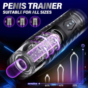 Automatic Male Masturbator Sex Toys for Men - Adult Toy Male Sex Toys with 7 Thrusting & 7 Rotating Modes,Hands Free Pocket Pussy Sex Machine with Visual Window & Suction Base Electric Penis Pump