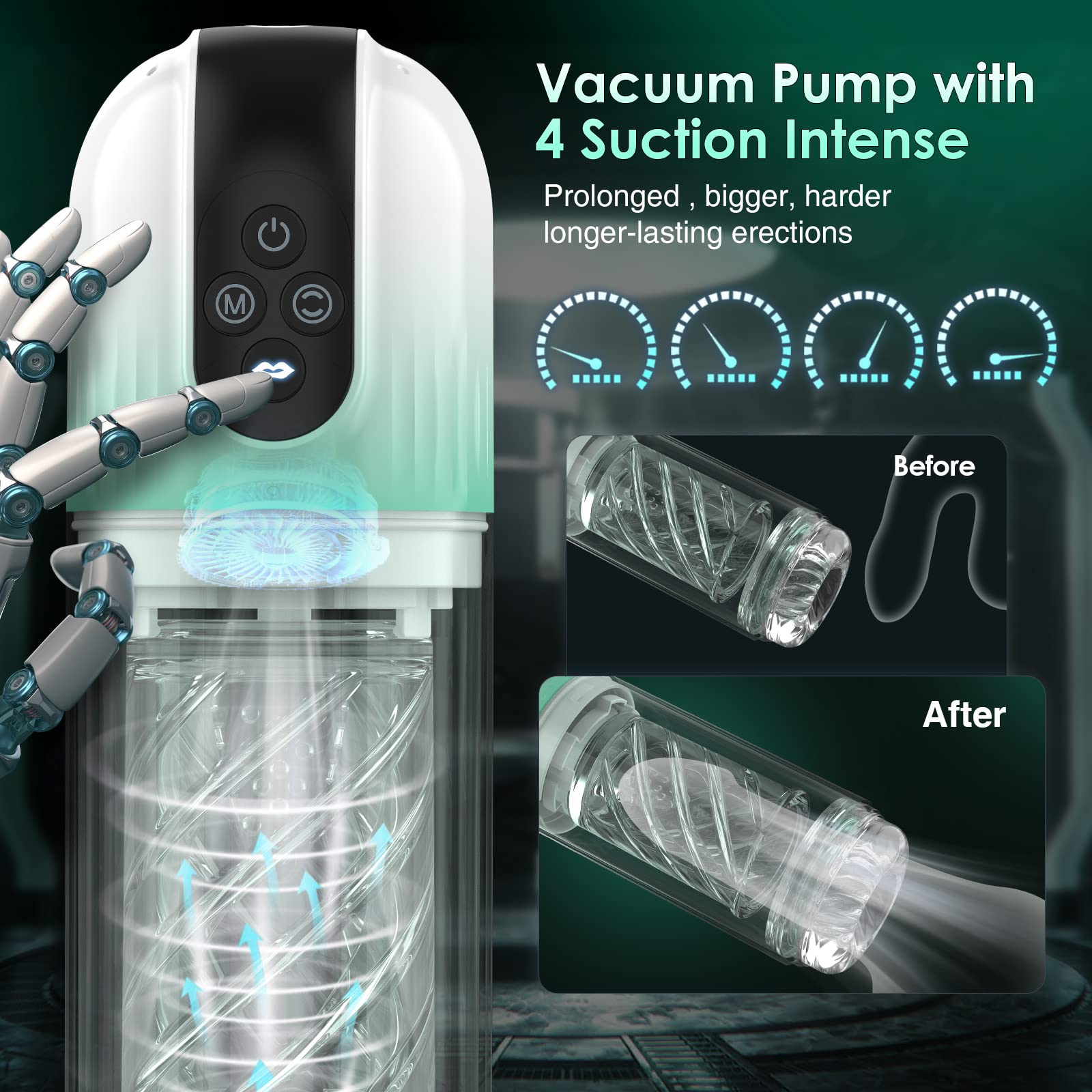 Automatic Male Masturbator - Penis Pump Adult Toys Male Sex Toys for Men Pocket Pussy Stroker with 4 Pump & 7 Rotating & 7 Licking & 7 Sucking Masturbators