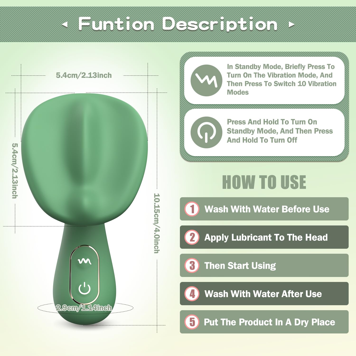 Sex Toy for Women, Clitoral Stimulator Mini Vibrator with 10 Vibrating Modes, Adult Toys Sex Novelties Toy Clit Vibrator for Female's Pleasure, Quiet Egg Vibrator for G Spot Nipple (Green)