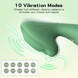 Sex Toy for Women, Clitoral Stimulator Mini Vibrator with 10 Vibrating Modes, Adult Toys Sex Novelties Toy Clit Vibrator for Female's Pleasure, Quiet Egg Vibrator for G Spot Nipple (Green)