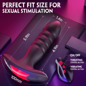 Anal Plug Vibrator with App Control Sex Toy for Men Women - Prostate Massager with 7 Thrusting & Vibrating Modes Adult Anal Vibrator Butt Stimulator Plug for Male Female