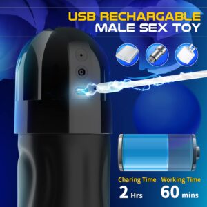 Movakativ Male Adult Sex Toys for Men, Sucking Male Masturbator Penis Pump with 10 Vibration & 5 Suction,Super Soft TPE Channel Automatic Vibrating Hands Free Male Masturbators Cup Men Sex Toy Machine