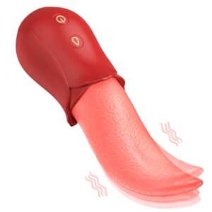 clitoral stimulator tongue vibrator rose - micmic oral sex clitoris vibrator, tongue toy for women, clitoral licking vibrator with 10 modes, palm size quiet mini vibrator, llmil adult toys for woman