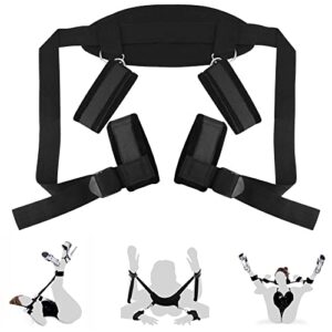 Double Couple BDSMS Bed Restraints Kit Sex Toys Wrist Leg Restraint Straps Hand & Ankle Cuffs Adults Bed Sex Bondage Restraints Set Sex Play for Couples