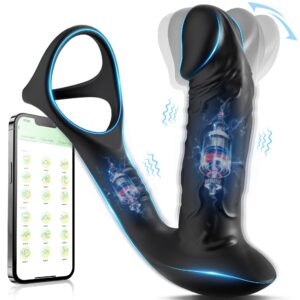 joyoxia prostate massager anal vibrator with penis ring, 3 in 1 anal plug sex toy anal dildo with 9 vibrating & 9 wiggle motions adult toys, anal toys butt plug male sex toys for men, adult sex toys