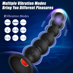 Vibrating Anal Beads Butt Plug Adult Sex Toys Anal Vibrator APP Control with 9 Vibrating Sex Toys for Men, Women and Couple Games Prostate Massager Adult Toys Bullet Vibrator Silicone Waterproof