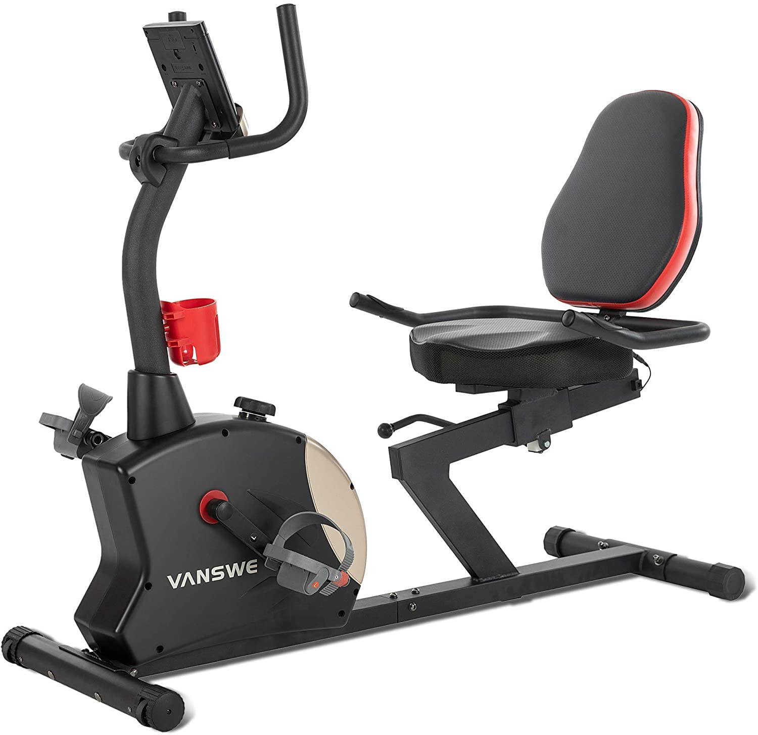 VANSWE Recumbent Exercise Bike for Adults Seniors - 400 LBS Weight Capacity Recumbent Bikes for Home with Magnetic Resistance, Bluetooth and App Connectivity, Pulse Sensor RB912