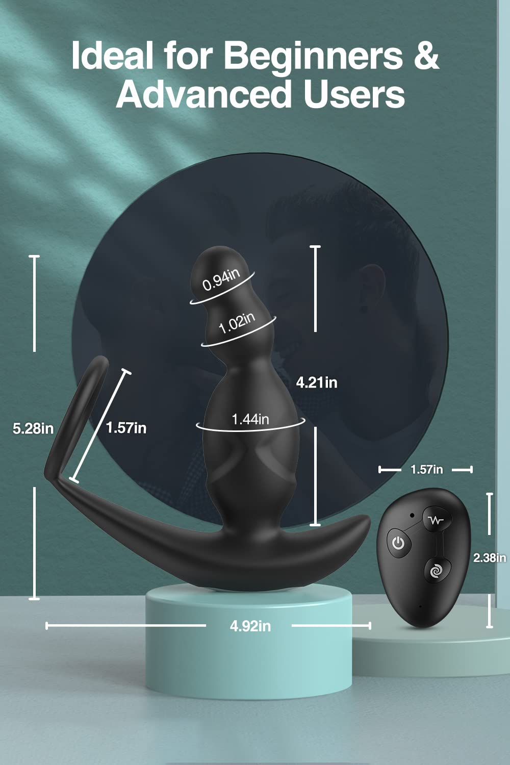 Prostate Massager Sex Toys for Men - 5IN1 360° Rotating Anal Adult Toys with 4 Anal Plug Beads, 9 Vibrating Butt Plug, G-spot Male Vibrator Sex Toys with Penis Ring, Male Sex Toy for Men Couples