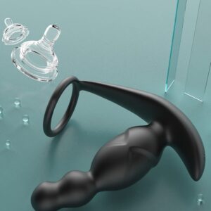 Prostate Massager Sex Toys for Men - 5IN1 360° Rotating Anal Adult Toys with 4 Anal Plug Beads, 9 Vibrating Butt Plug, G-spot Male Vibrator Sex Toys with Penis Ring, Male Sex Toy for Men Couples