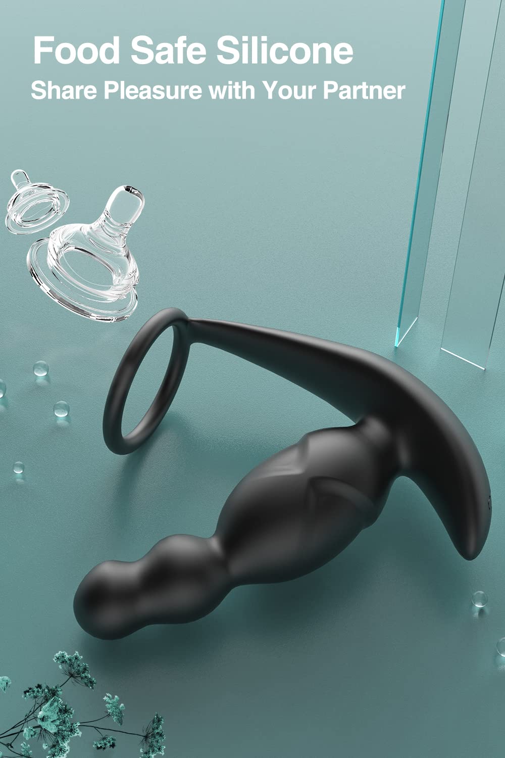 Prostate Massager Sex Toys for Men - 5IN1 360° Rotating Anal Adult Toys with 4 Anal Plug Beads, 9 Vibrating Butt Plug, G-spot Male Vibrator Sex Toys with Penis Ring, Male Sex Toy for Men Couples