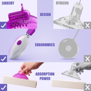 Nipple Clitoral Vibrator Sex Toys - LIKKCUT 2 in 1 Nipple Toys for Women with 10 Vibration Licking Modes Clitoral Stimulator Vibrators, Rechargeable Adult Toys Games for Women Couples, Purple (A)