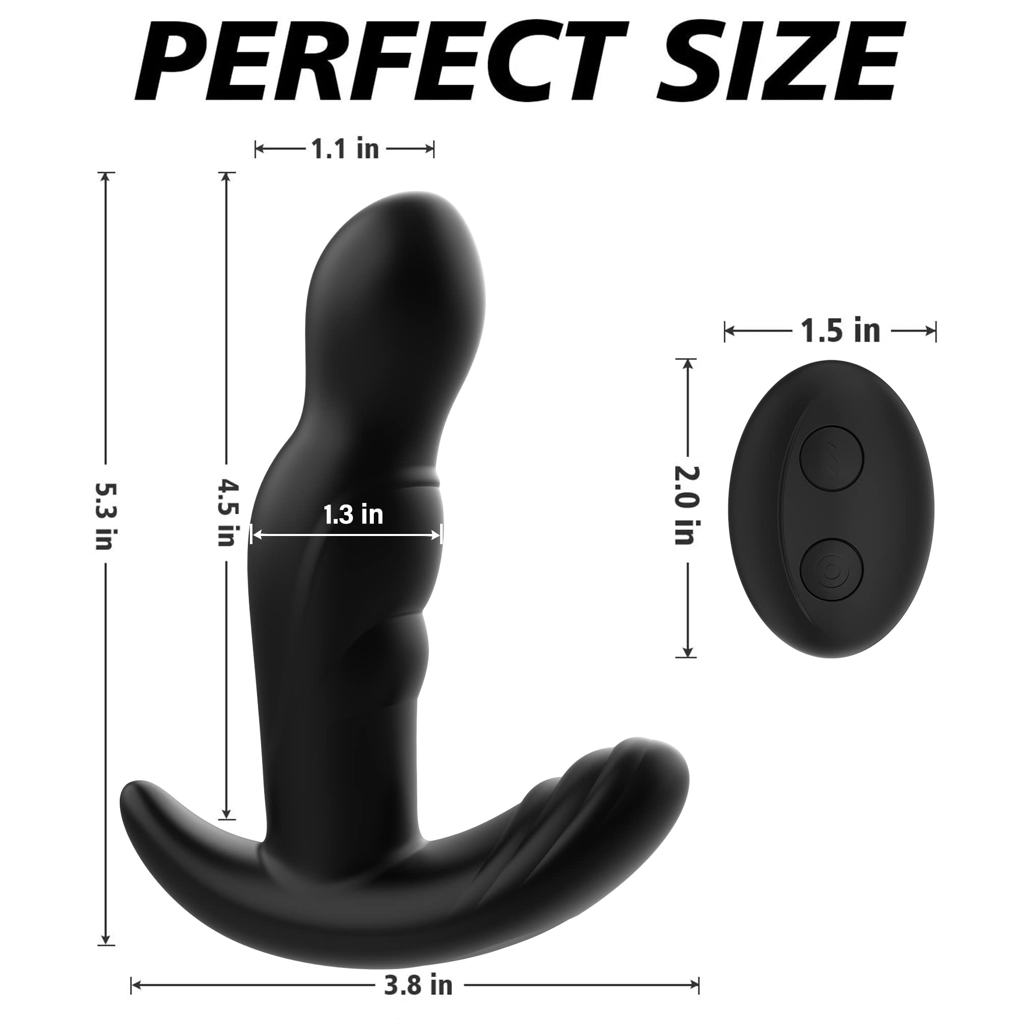 360° Rotating Anal Vibrator Prostate Massager, Anal Butt Plug with Ergonomic Design and 30 Powerful Stimulation Patterns for Beginner&Advanced Player, Anal Sex Toys for Men, Women and Couples