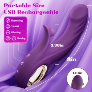 Sex Toys Thrusting Dildo for Women - Adult Toys Thrusting Vibrator with 10 Vibrating 7 Thrusting Modes, G Spot Clitoral Vibrators with Heating, Sex Toy Dildos for Adult Sex Toys & Games Toendi