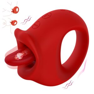 adult toys vibrator for women, unique ring handle design women sex toys, 10 vibration modes &10 tongue licking g spot vibrator stimulator, waterproof adult couples sex toys for clitoral, nipple, anal